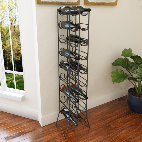 Red Barrel Studio® Sequim Floor Wine Bottle Rack in Black & Reviews ...