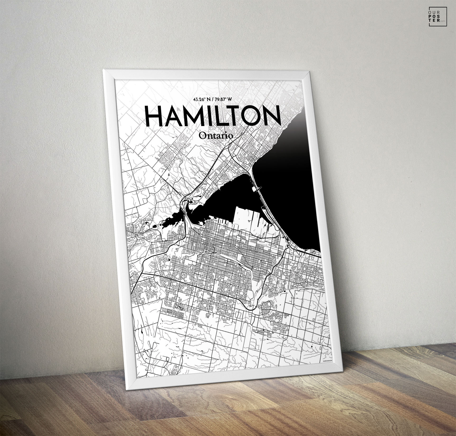 OurPoster.com Hamilton City Map - Panoramic Graphic Art | Wayfair