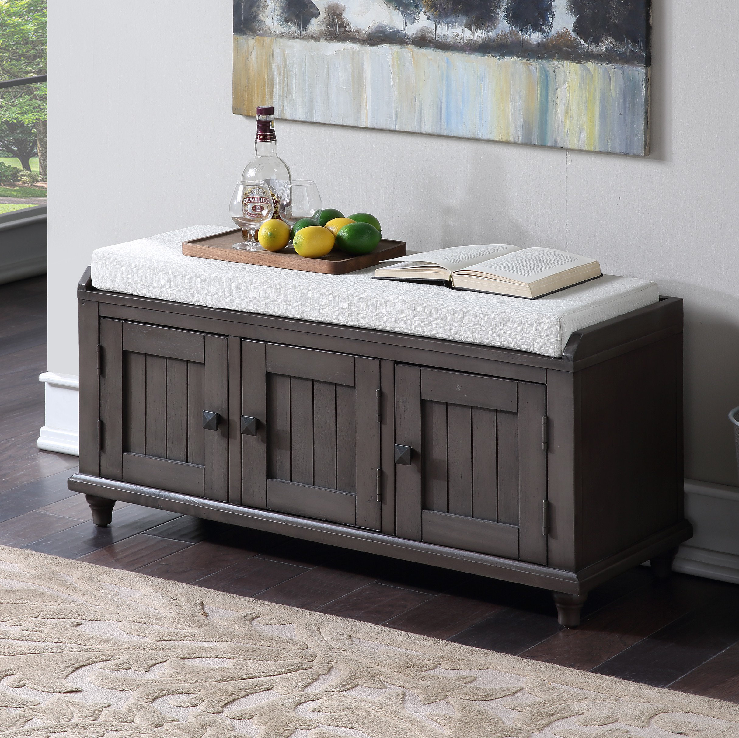 Gracie Oaks Eddystone Cabinet Storage Bench | Wayfair