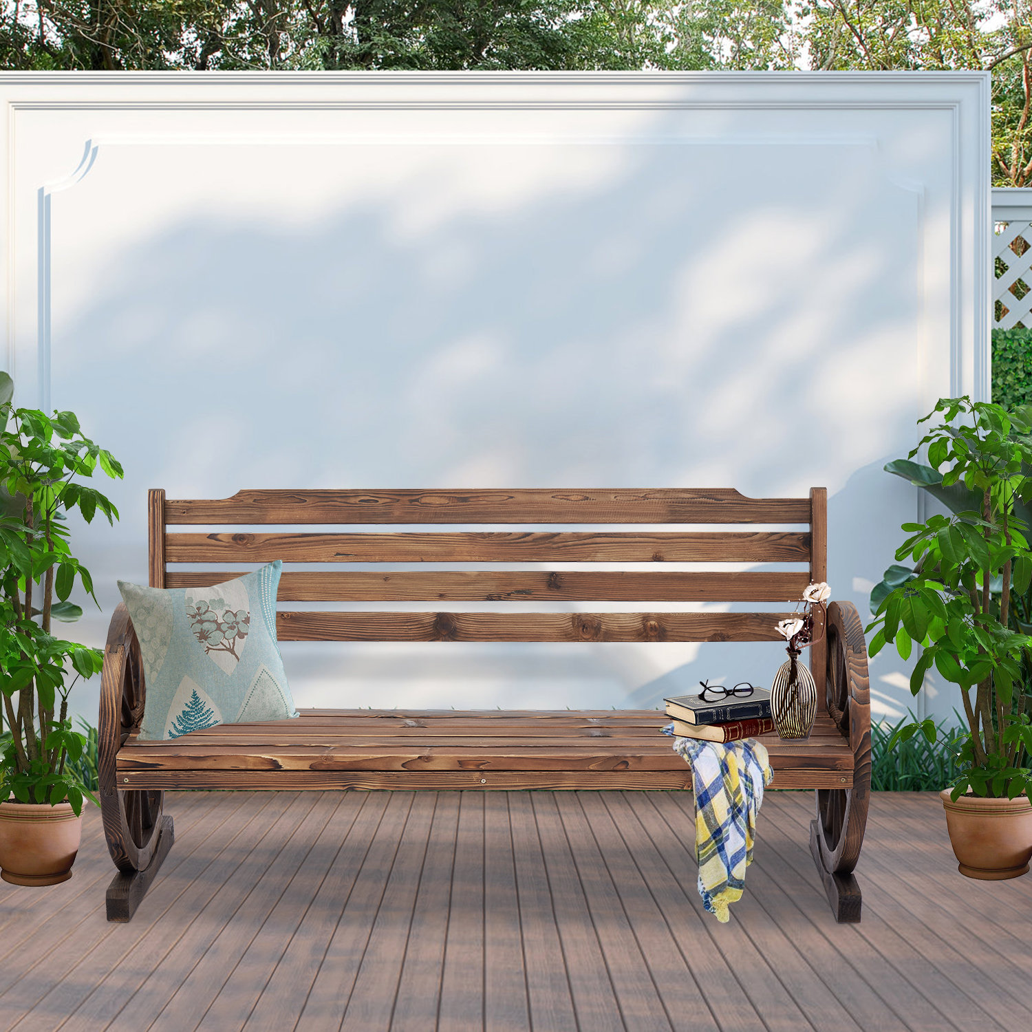 Millwood Pines Wood Garden Bench & Reviews | Wayfair
