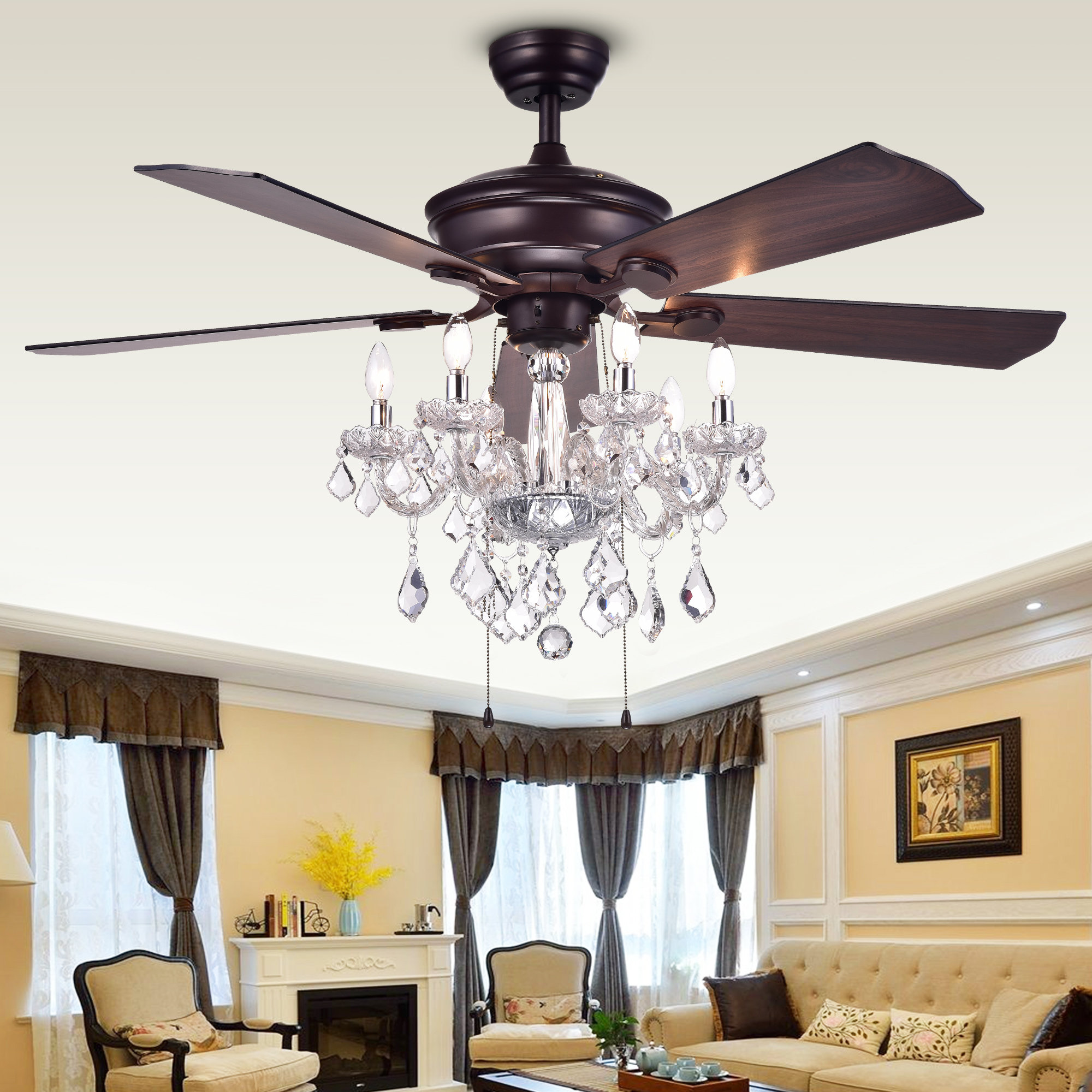 Astoria Grand Ridgway 52'' Ceiling Fan with Light Kit & Reviews | Wayfair