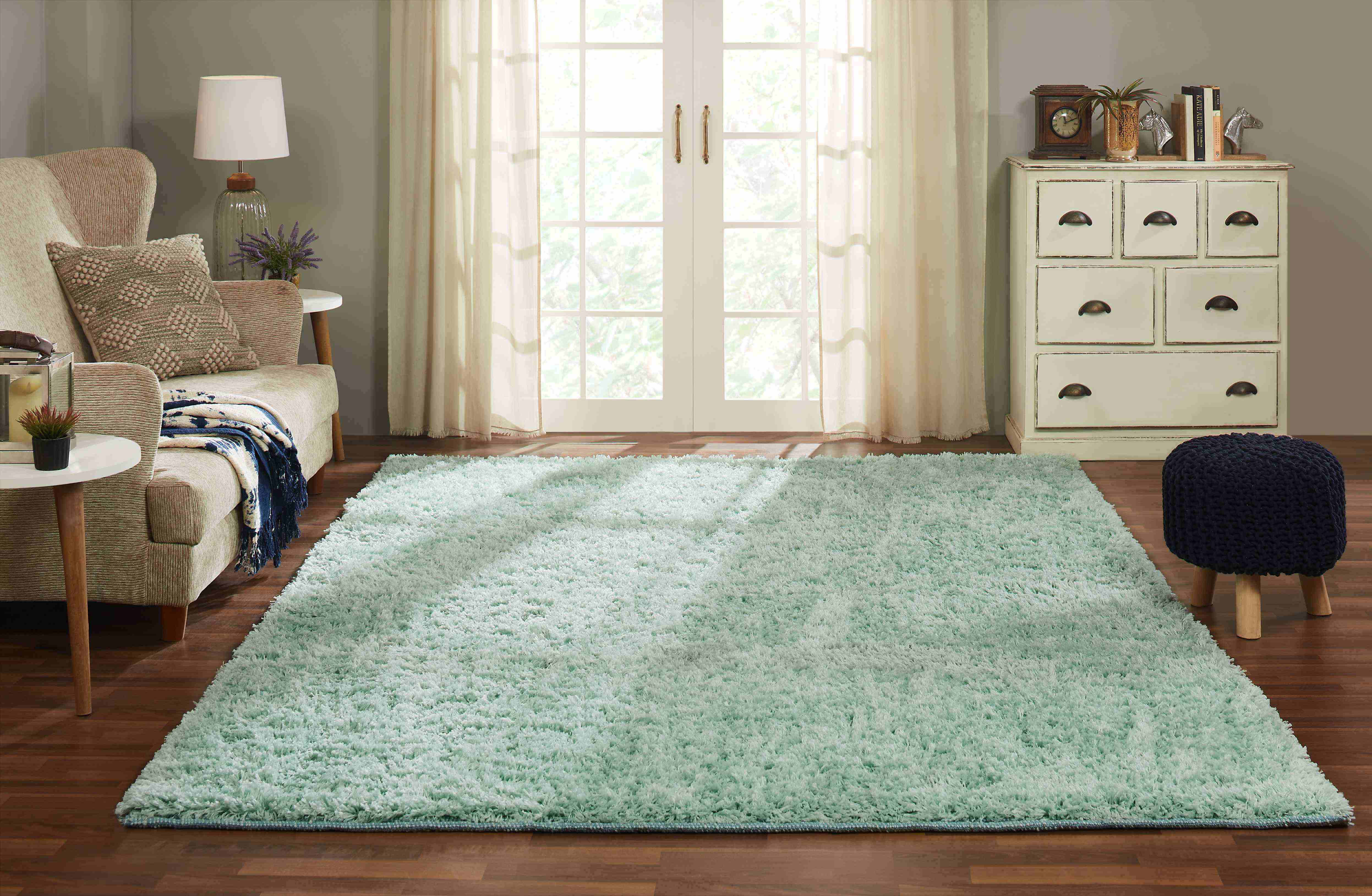 Highland Dunes Whitcomb Handmade Shag Aqua Rug & Reviews | Wayfair