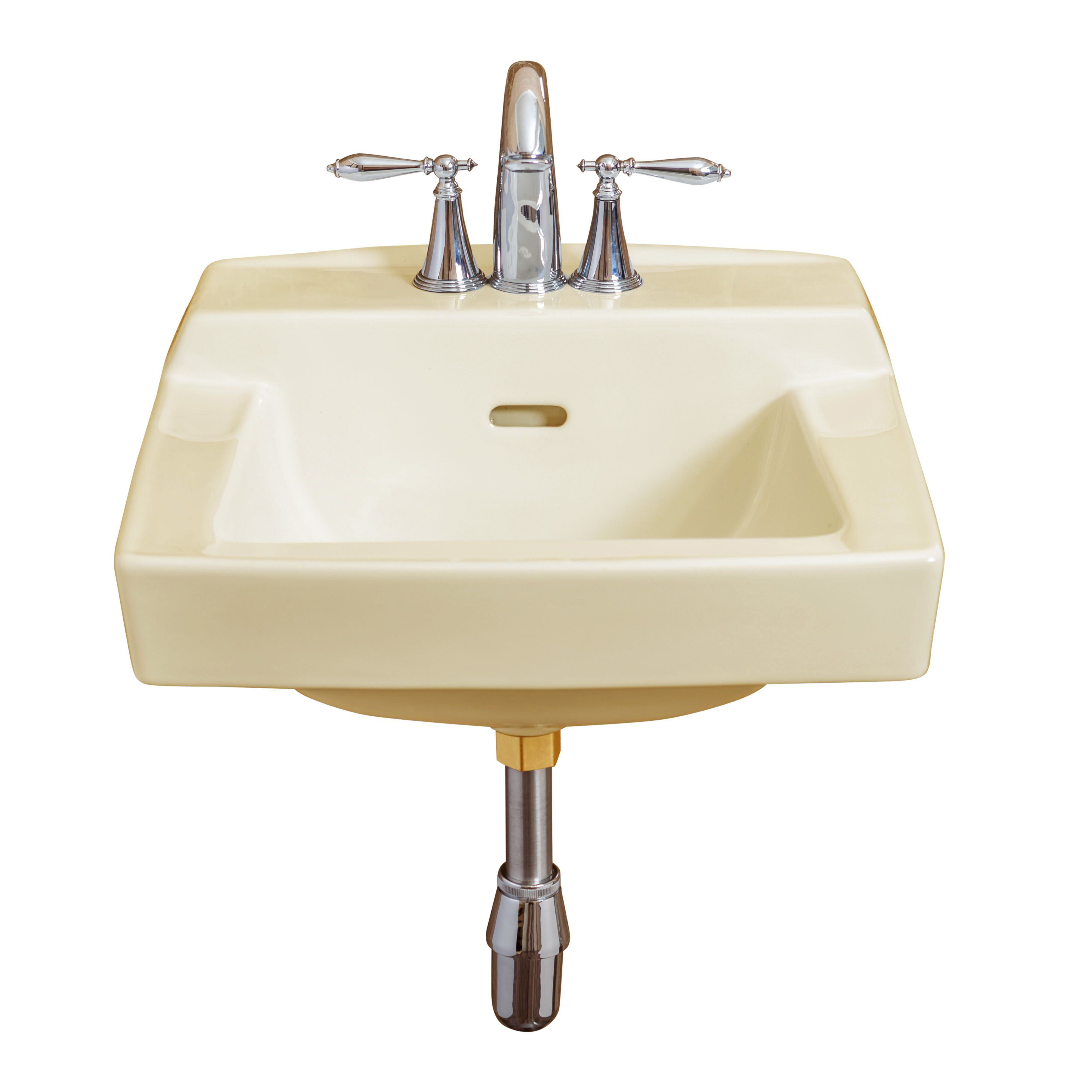 Fine Fixtures Ceramic Rectangular Wall Mount Bathroom Sink with ...