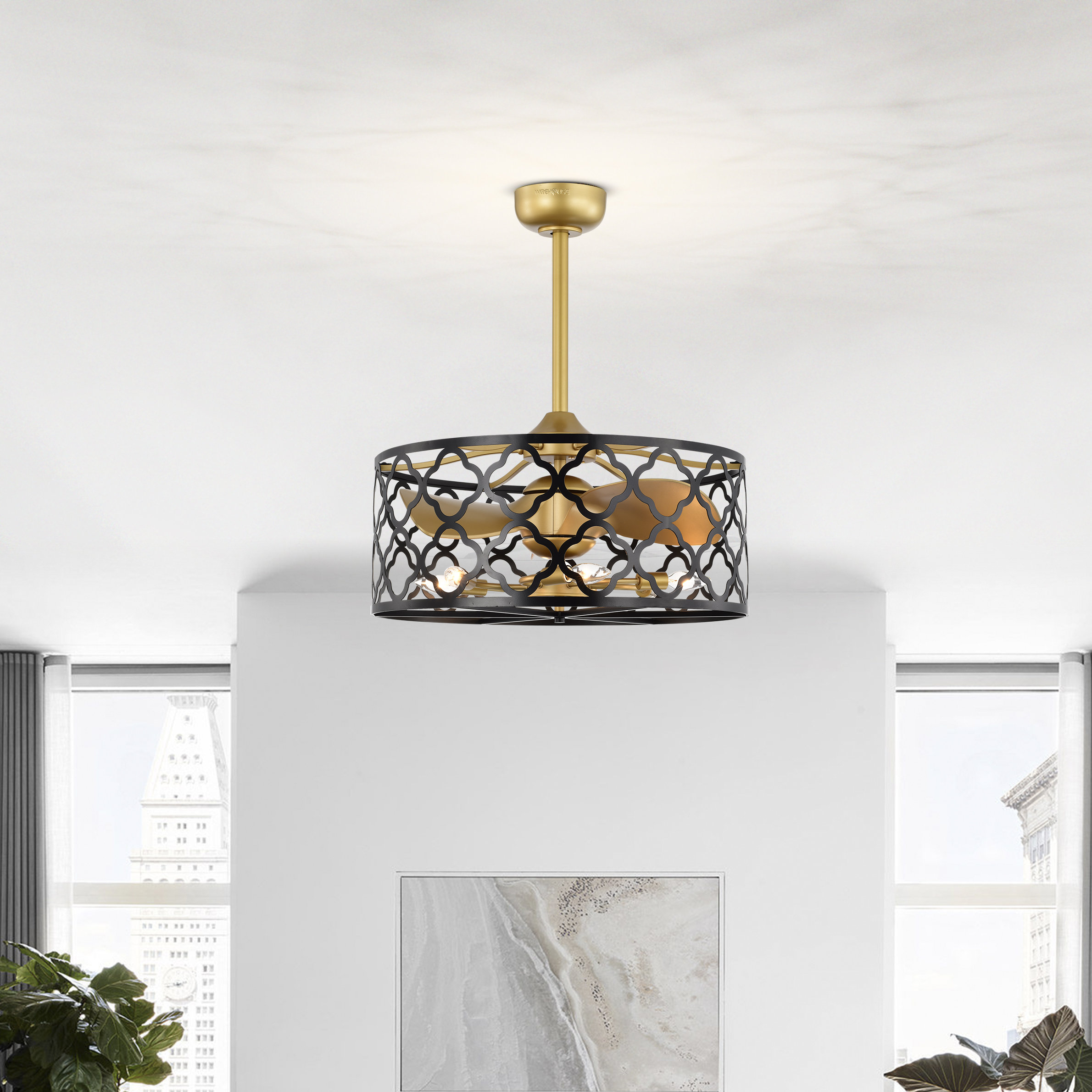 Bungalow Rose Iolaus 22'' Ceiling Fan with Light Kit | Wayfair