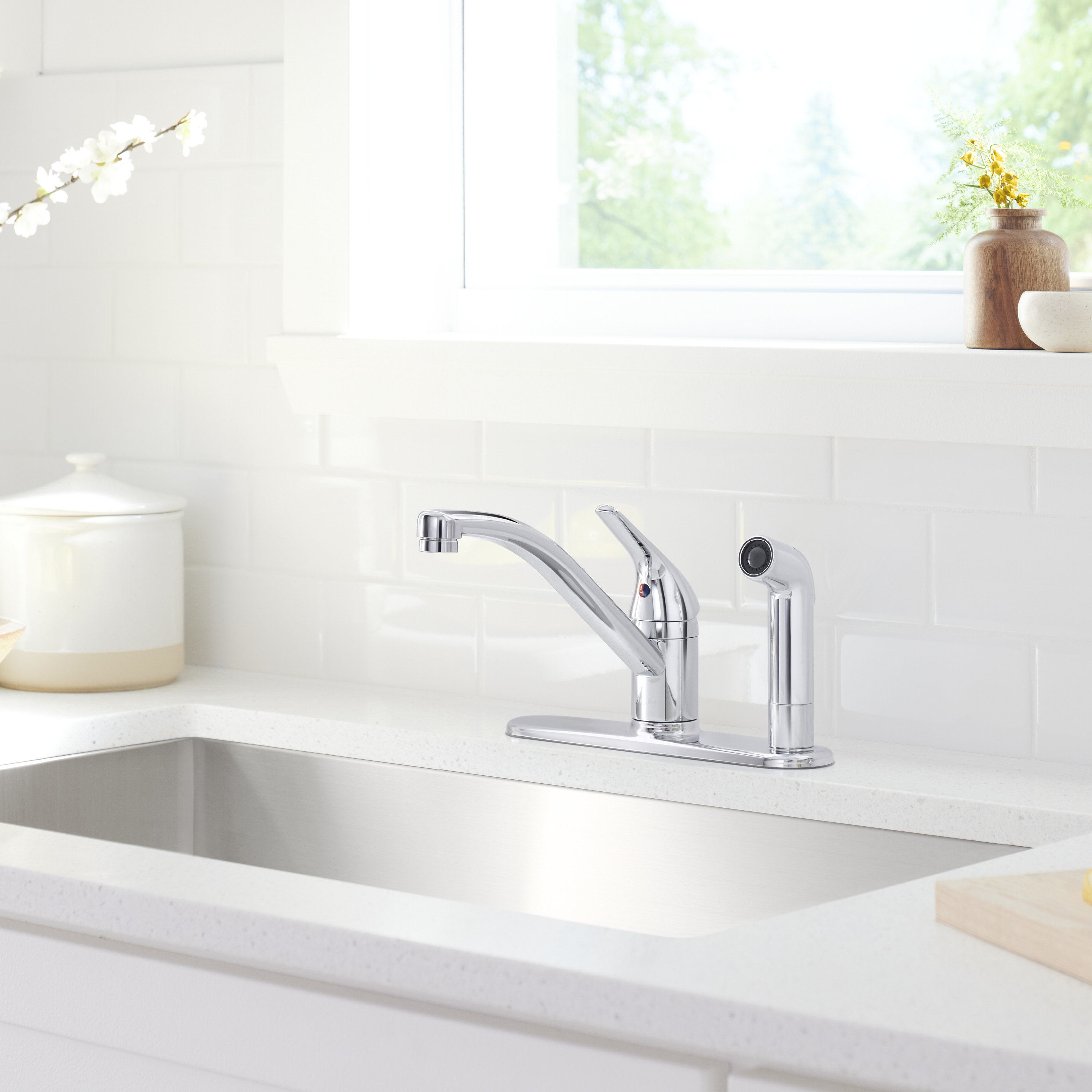 Kohler Single Handle Kitchen Faucet with Side Spray | Wayfair
