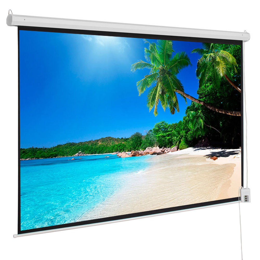 Ktaxon Motorized White 92" Electric Projection Screen & Reviews | Wayfair