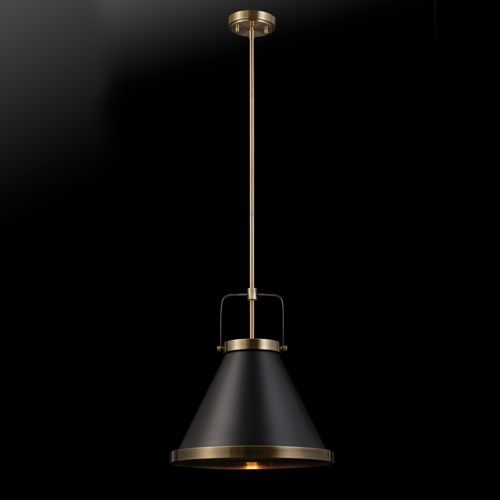 Novogratz x Globe Electric 1-Light Matte Brass Pendant Lighting with ...