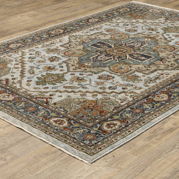 Langley Street Hovis Performance Blue/Brown Rug | Wayfair