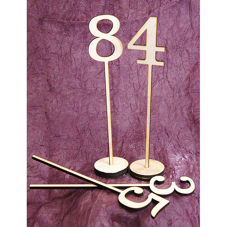 aMonogramArtUnlimited 10 Piece Numbers Standing Wooden Table Top Decor ...