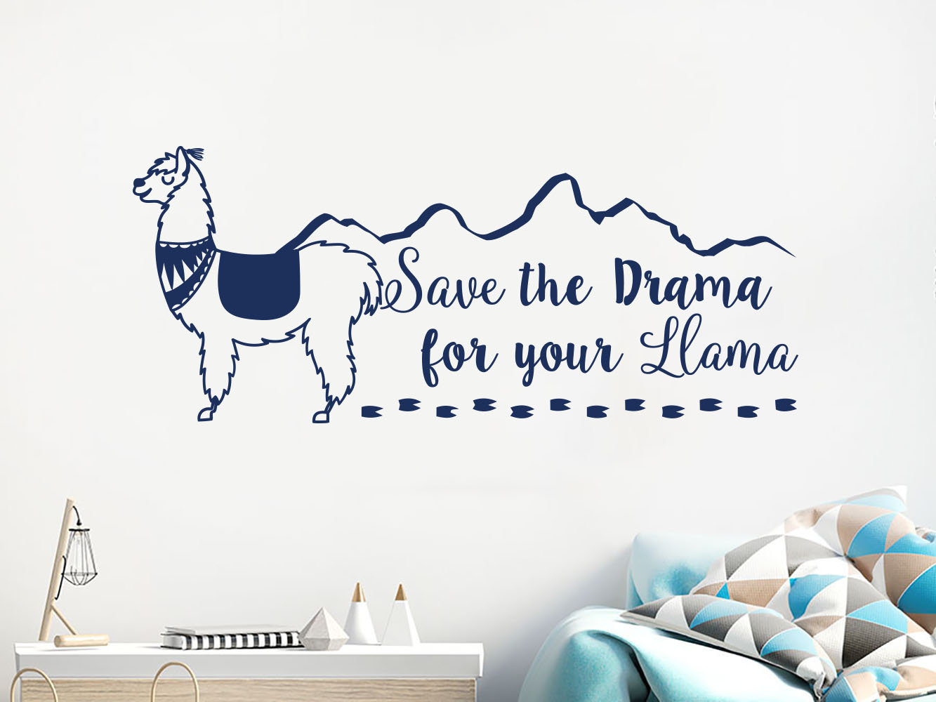 Zoomie Kids Save the Drama for your Llama Wall Decal | Wayfair