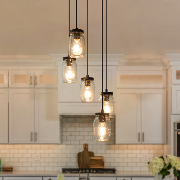 Gracie Oaks Carlile 5 - Light Cluster Jar Pendant | Wayfair