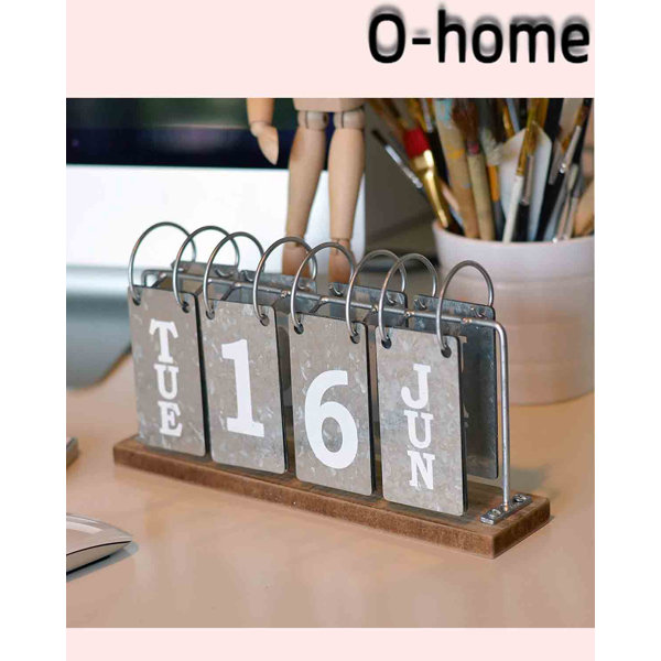 Brayden Studio® Anjel Perpetual Flip Calendar Sculpture | Wayfair