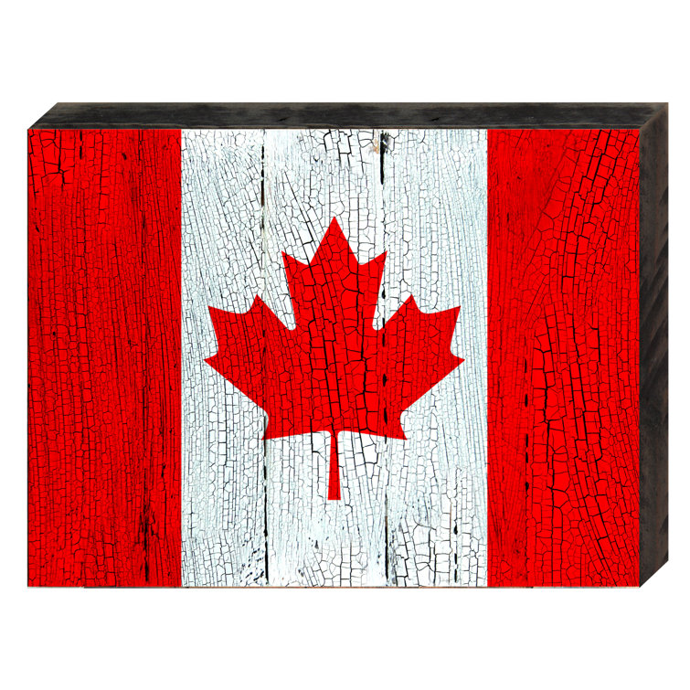 Designocracy Flag of Canada Rustic Wooden Wall Décor - Wayfair Canada