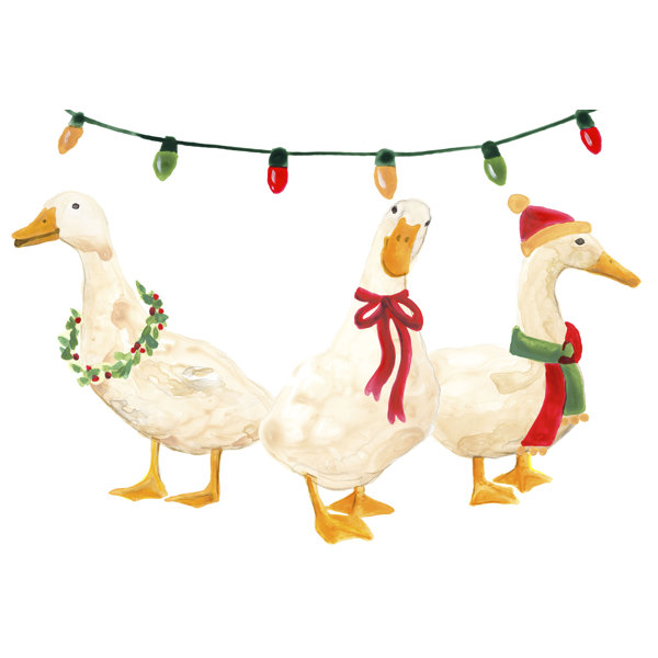 The Holiday Aisle® Merry Quackmas I by - Wrapped Canvas Painting | Wayfair