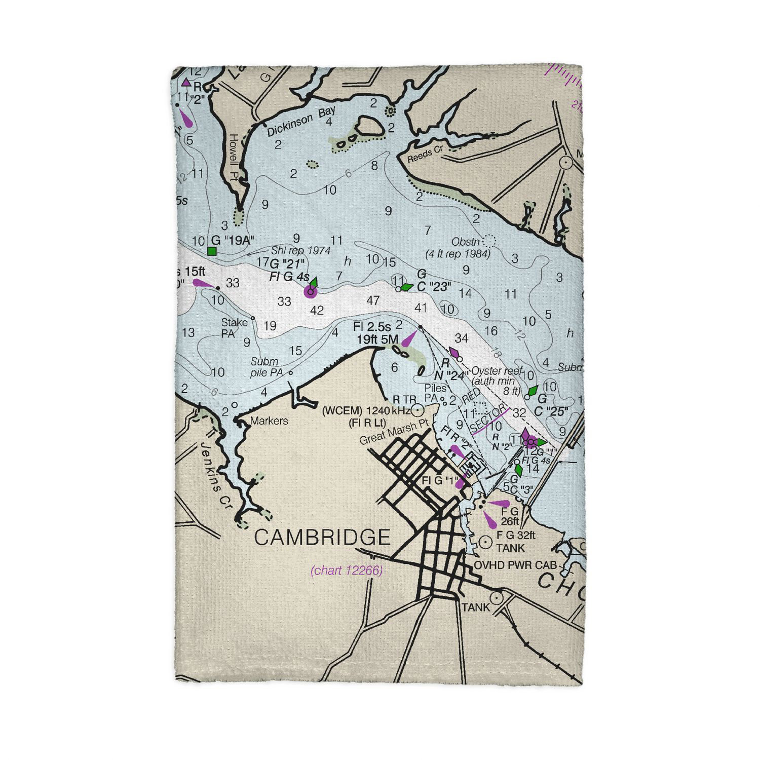 Breakwater Bay Cambridge MD Nautical Map Kitchen Towel | Wayfair