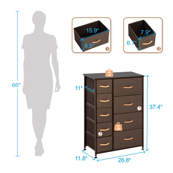 Rebrilliant Pulliam 9 Drawer 26.8'' W Gentleman's Chest & Reviews | Wayfair