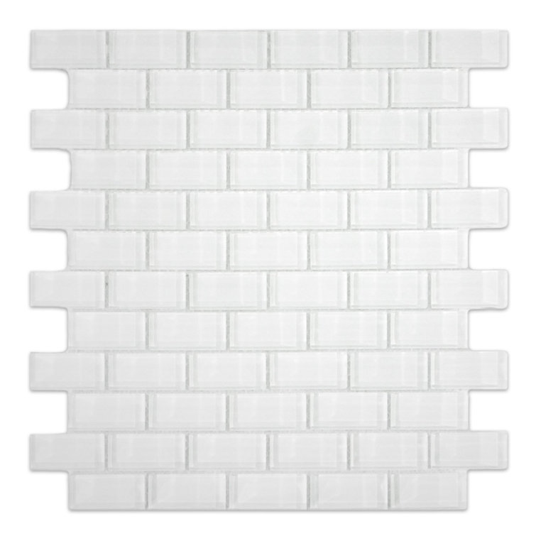 CNKTile Oxygen 1" x 2" Glass Mosaic Tile in White | Perigold