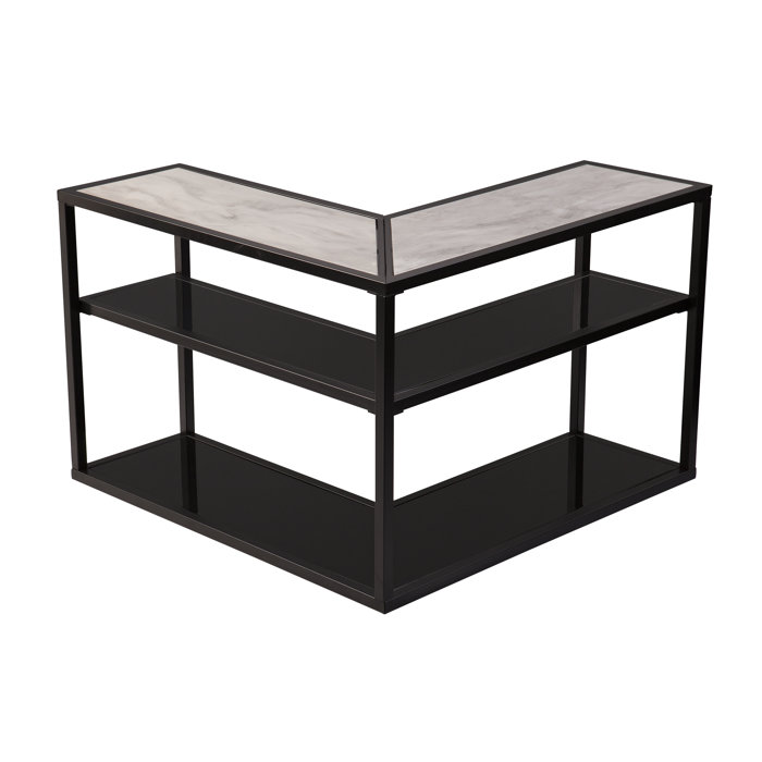 Ebern Designs Klima Faux Marble Wrap Around End Table & Reviews ...