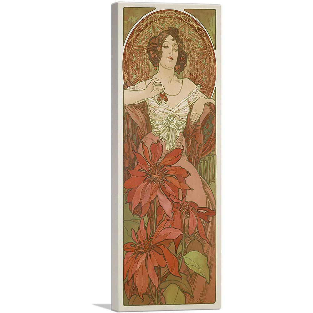 ARTCANVAS Precious Stones Ruby 1900 by Alphonse Mucha - Wrapped Canvas ...