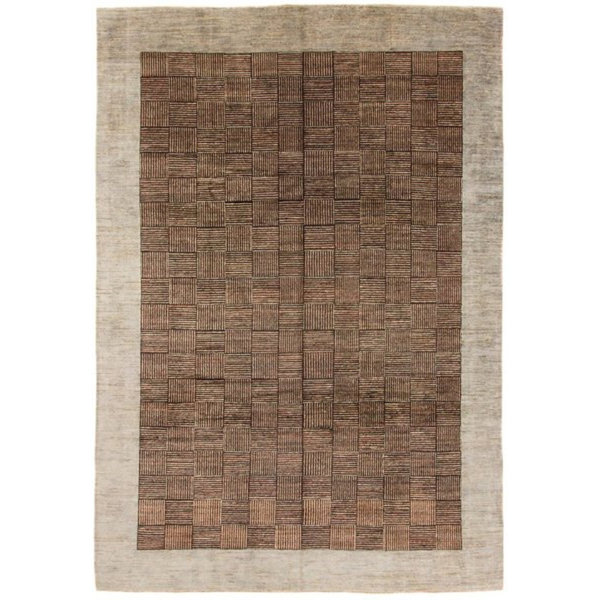 Carpetfine Hand Looped/Hooked Wool Brown/Grey Rug | Wayfair.co.uk
