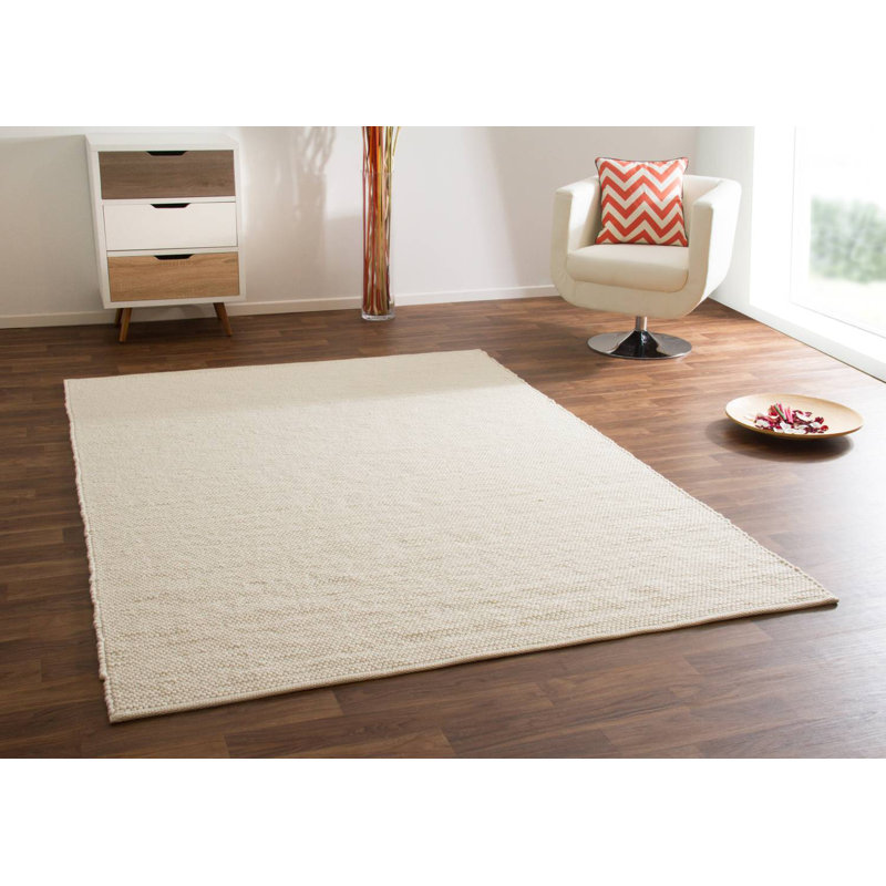 Three Posts Blaisdell Handwoven Flatweave Wool Cream Rug & Reviews ...