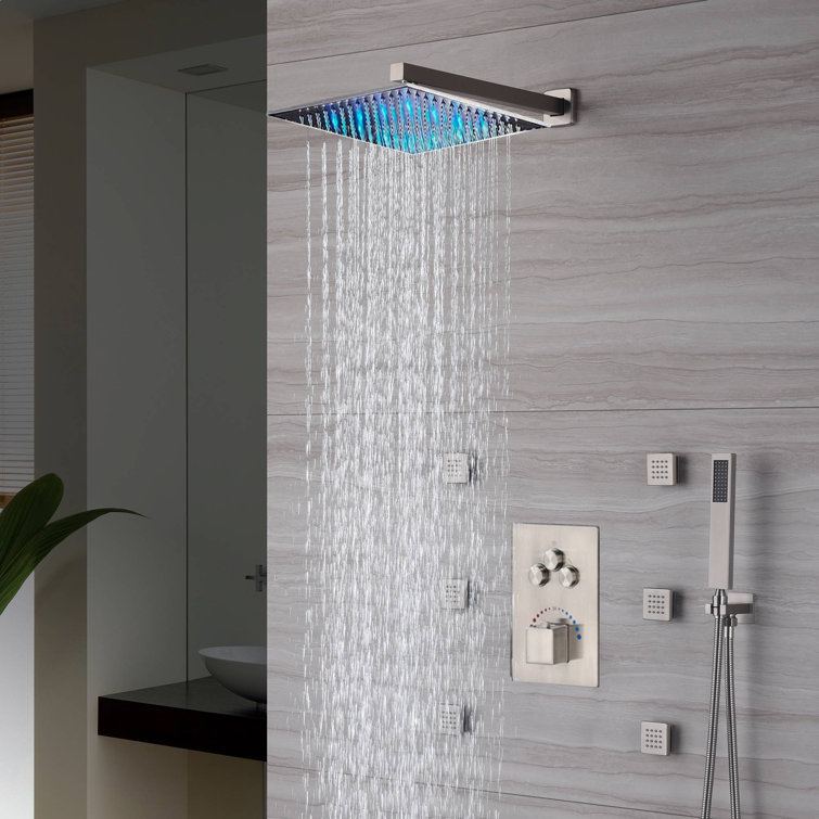 Wonderland America 3 Way LED Thermostatic Complete Shower System with ...