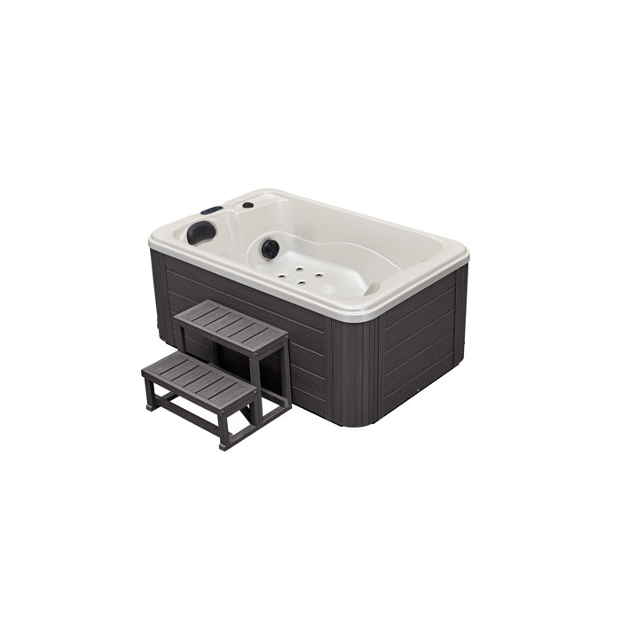 Luxury Spas 2 - Person 15 - Jet Hot Tub in Gray | Wayfair