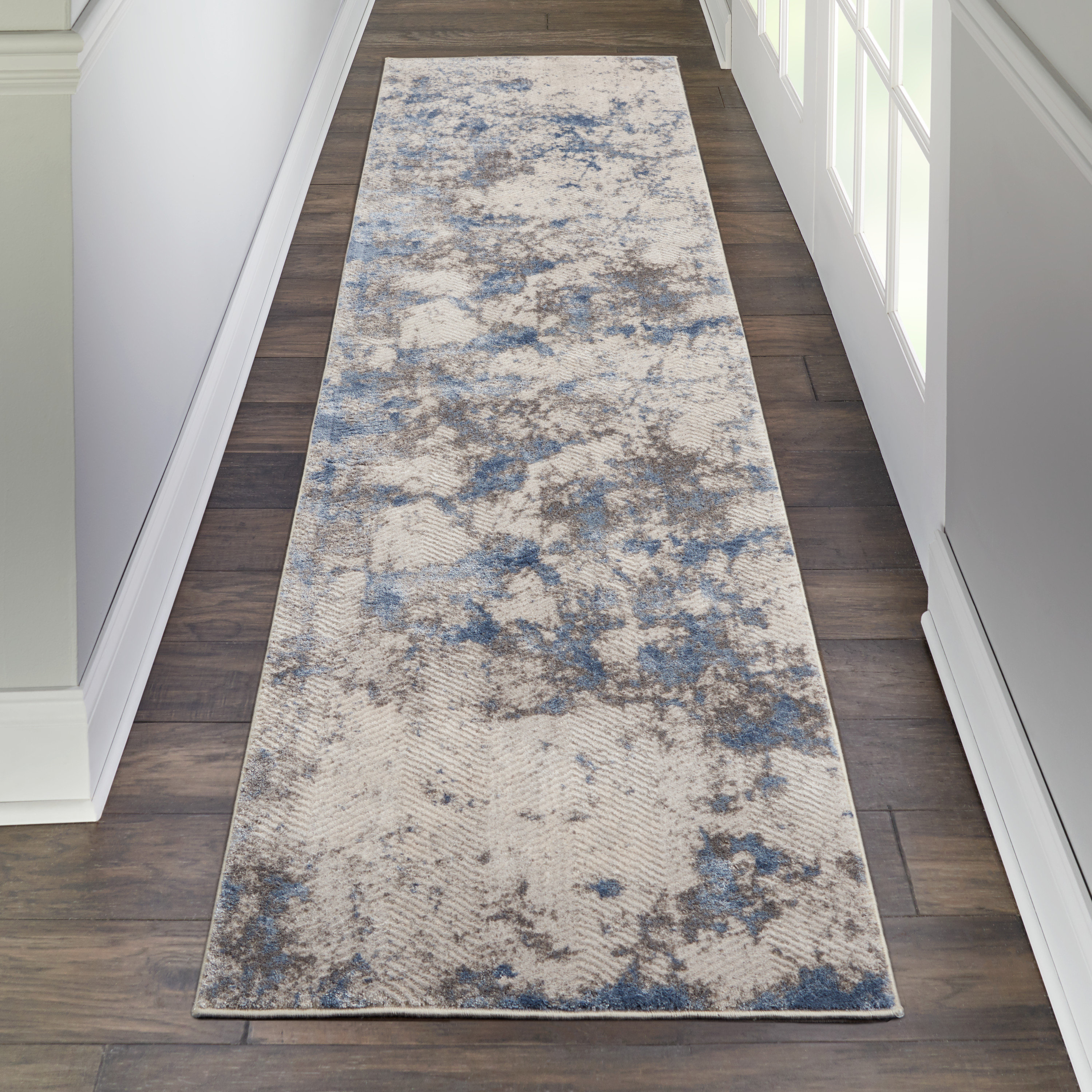 Mercer41 Madeline Power Loom Blue/Ivory/Gray Rug & Reviews | Wayfair