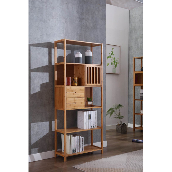 Ebern Designs Mareike 68.25'' H x 28'' W Solid Wood Standard Bookcase ...