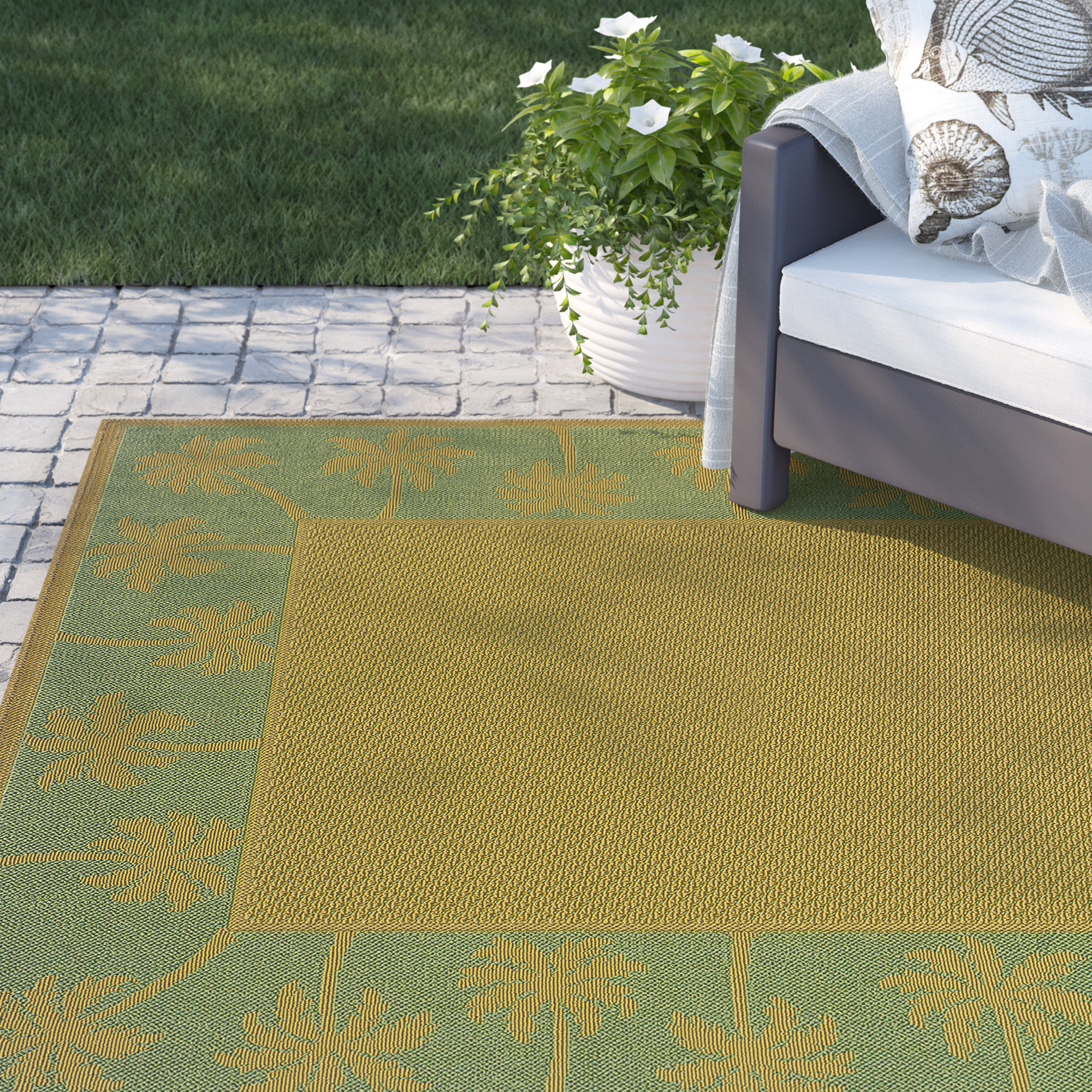 Sol 72 Outdoor™ Barham Green Indoor/Outdoor Rug & Reviews | Wayfair
