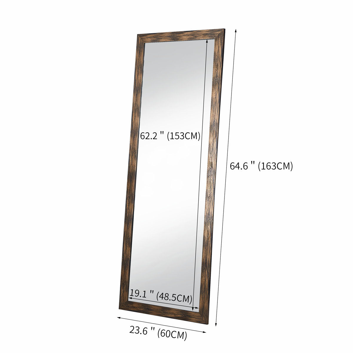 Millwood Pines Goncalo Wooden Distressed Full Length Mirror & Reviews ...