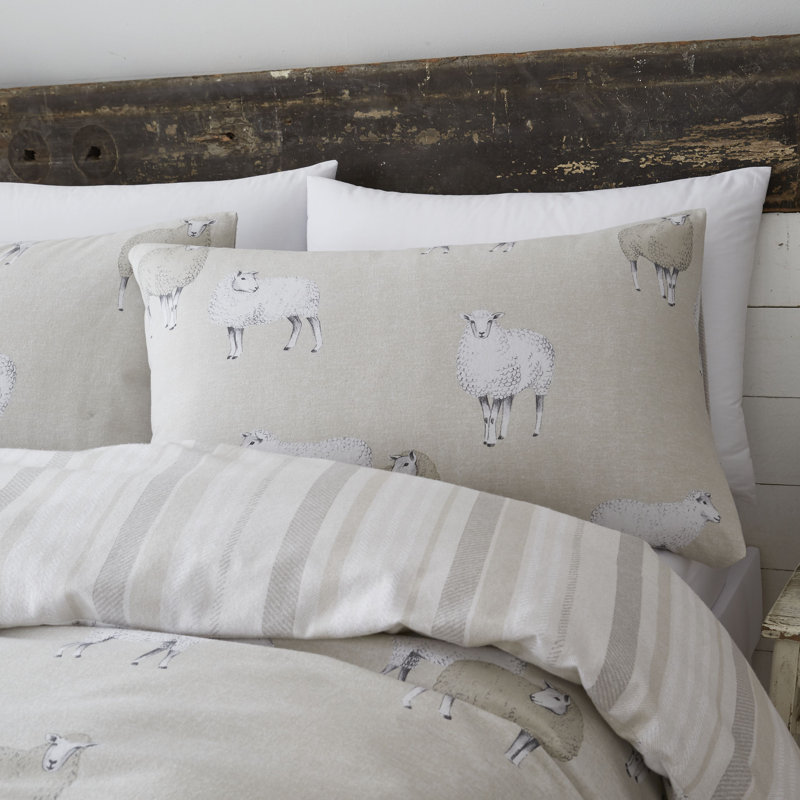 Catherine Lansfield Brushed Cotton Sheep Duvet Cover Set & Reviews ...