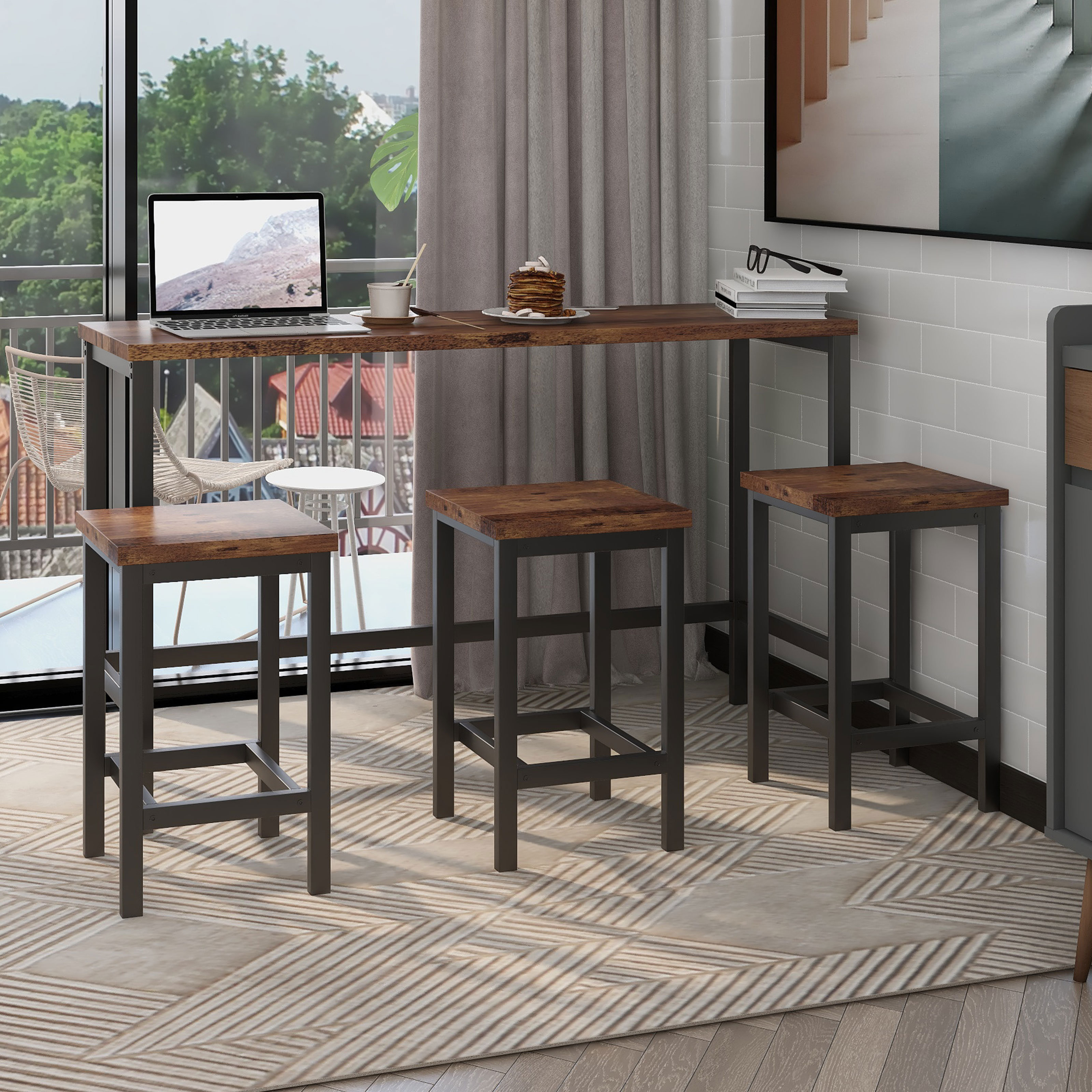 17 Stories 3 - Person Counter Height Dining Set | Wayfair