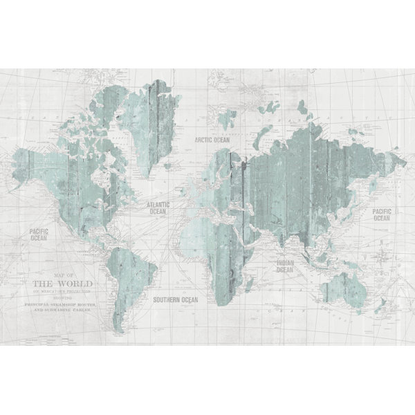 Red Barrel Studio® Old World Map Mint Gray by Wild Apple Portfolio ...