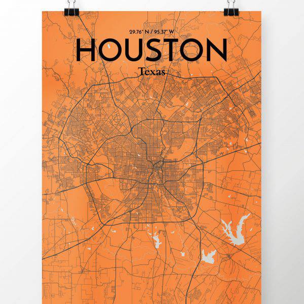 OurPoster.com Houston City Map - Panoramic Graphic Art | Wayfair