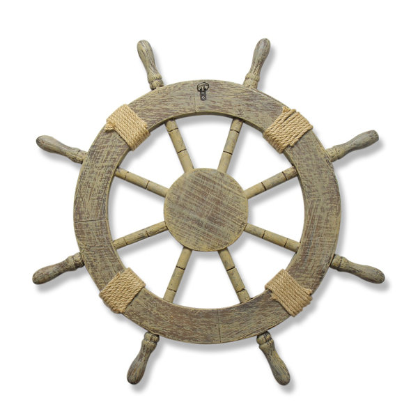 Breakwater Bay Ornamental Nautical Ship Steering Wheel Home Wall Decor ...
