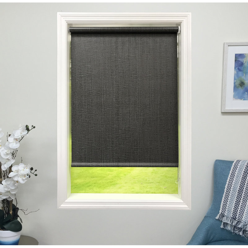 Ebern Designs Blackout Black Decorative Roller Shade & Reviews | Wayfair