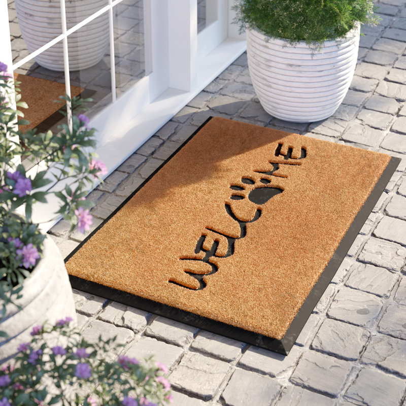Sol 72 Outdoor™ Arden Welcome Paw 36 in. x 24 in. Non-Slip Outdoor Door ...