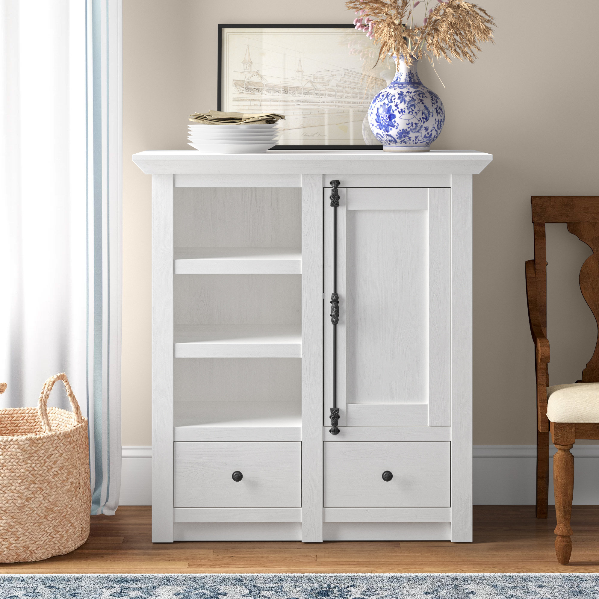 Three Posts Berwyn 105Cm Wide 2 Drawer Combi Chest Of Drawers & Reviews ...