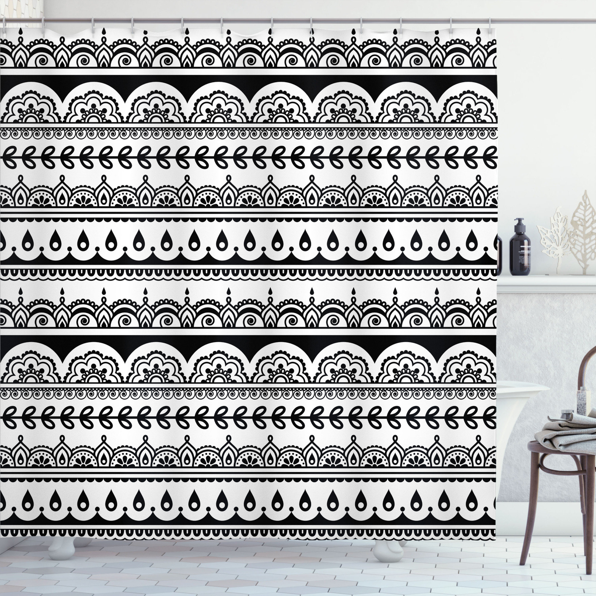 Ebern Designs Darla Tribal Ethnic Borders With Leaves Flowers Ivy