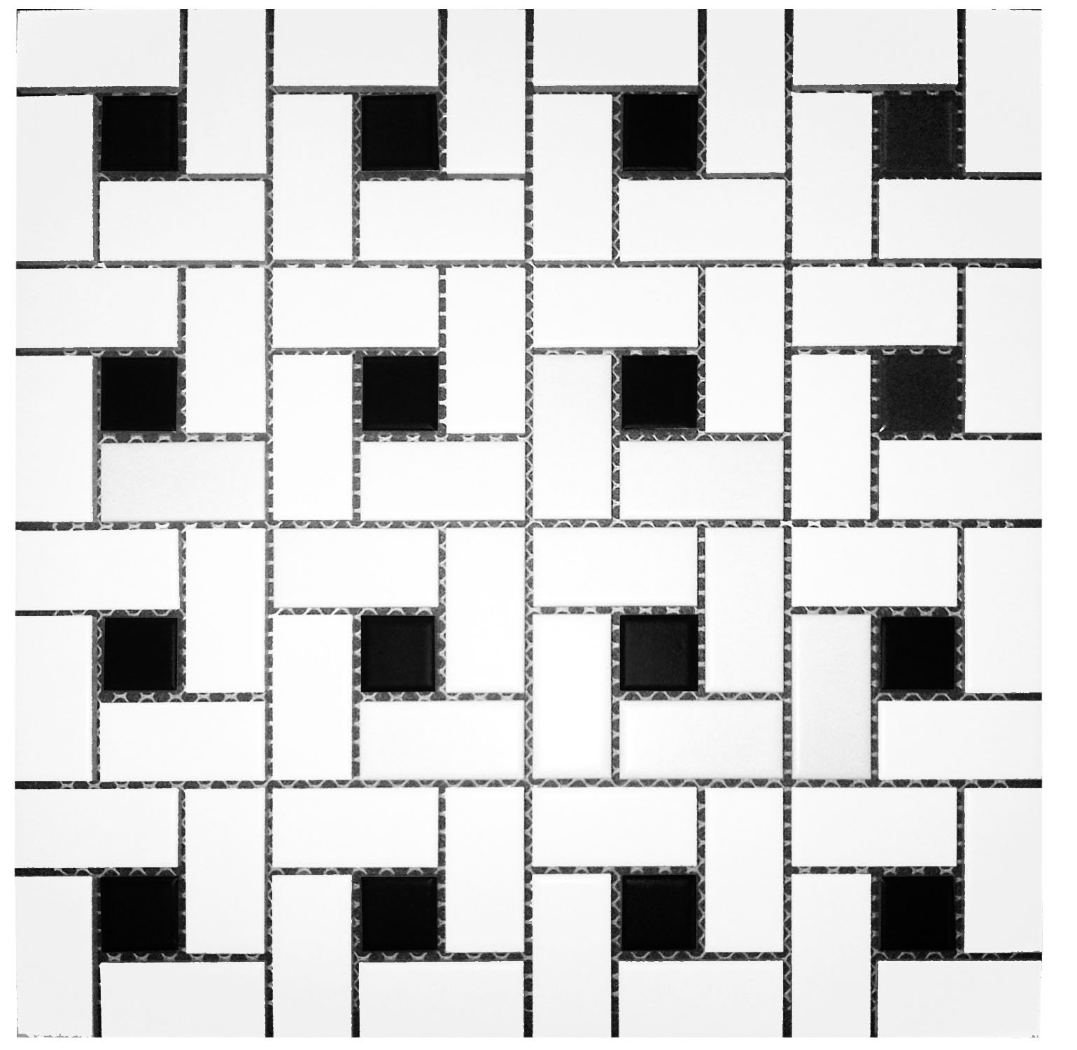 Roca Tiles CC Mosaics Mg 12X12 Pinwheel Mos Wh/Blk Dot & Reviews | Wayfair