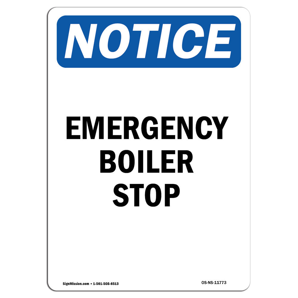 SignMission Emergency Boiler Stop Sign | Wayfair