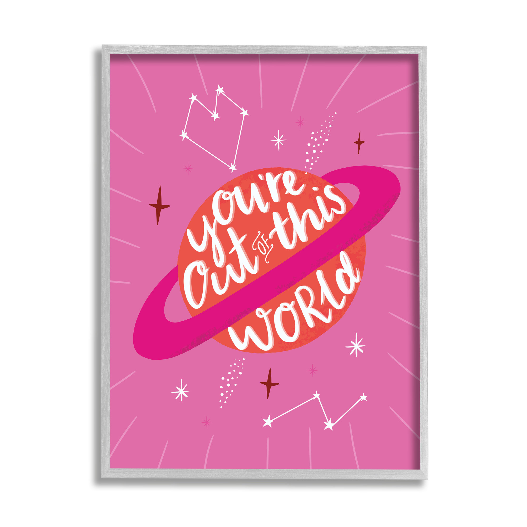 Stupell Industries You're Out Of This World Phrase Valentine Pink ...