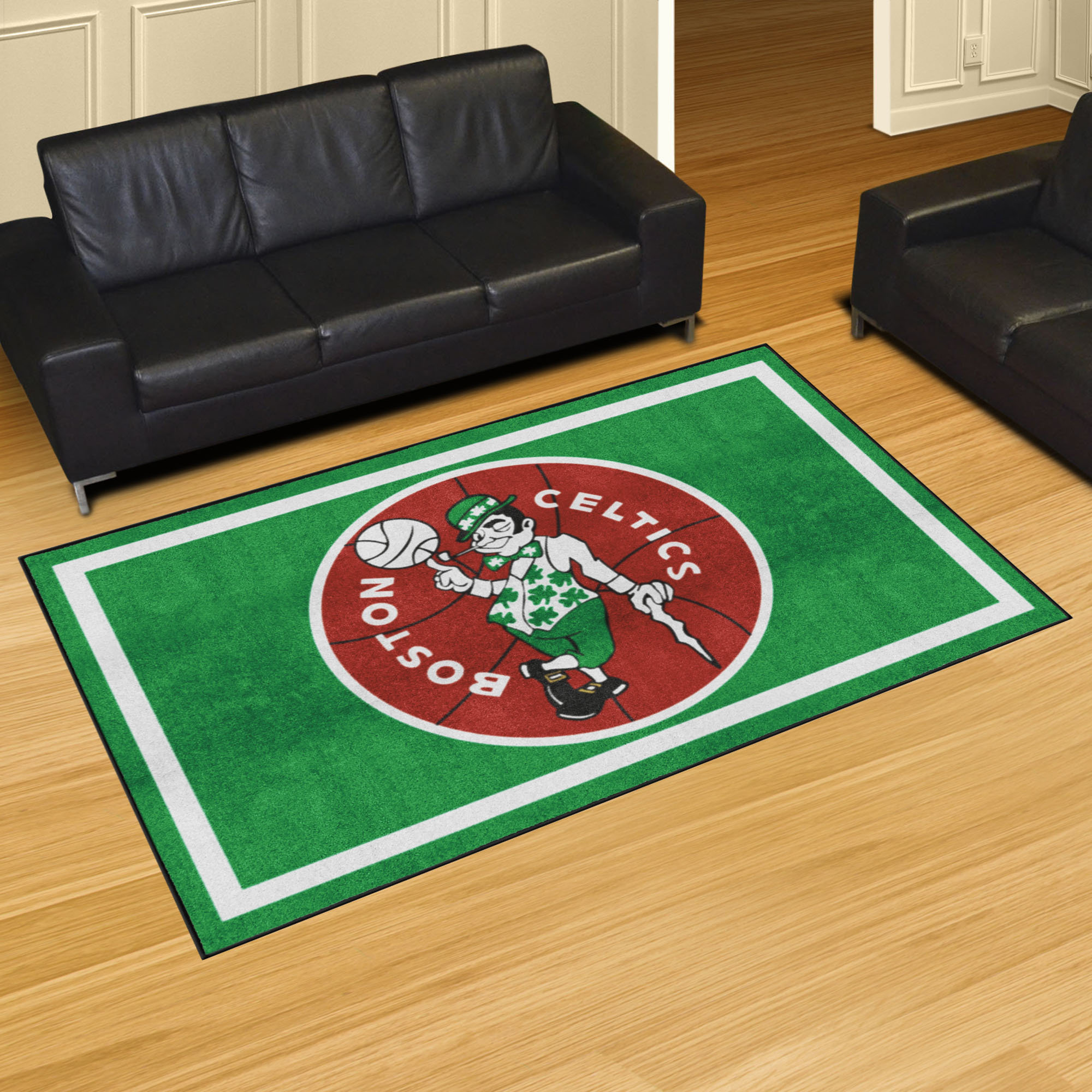 FANMATS Boston Celtics_NBA Retro Boston Celtics 5Ft. X 8 Ft. Plush Area ...