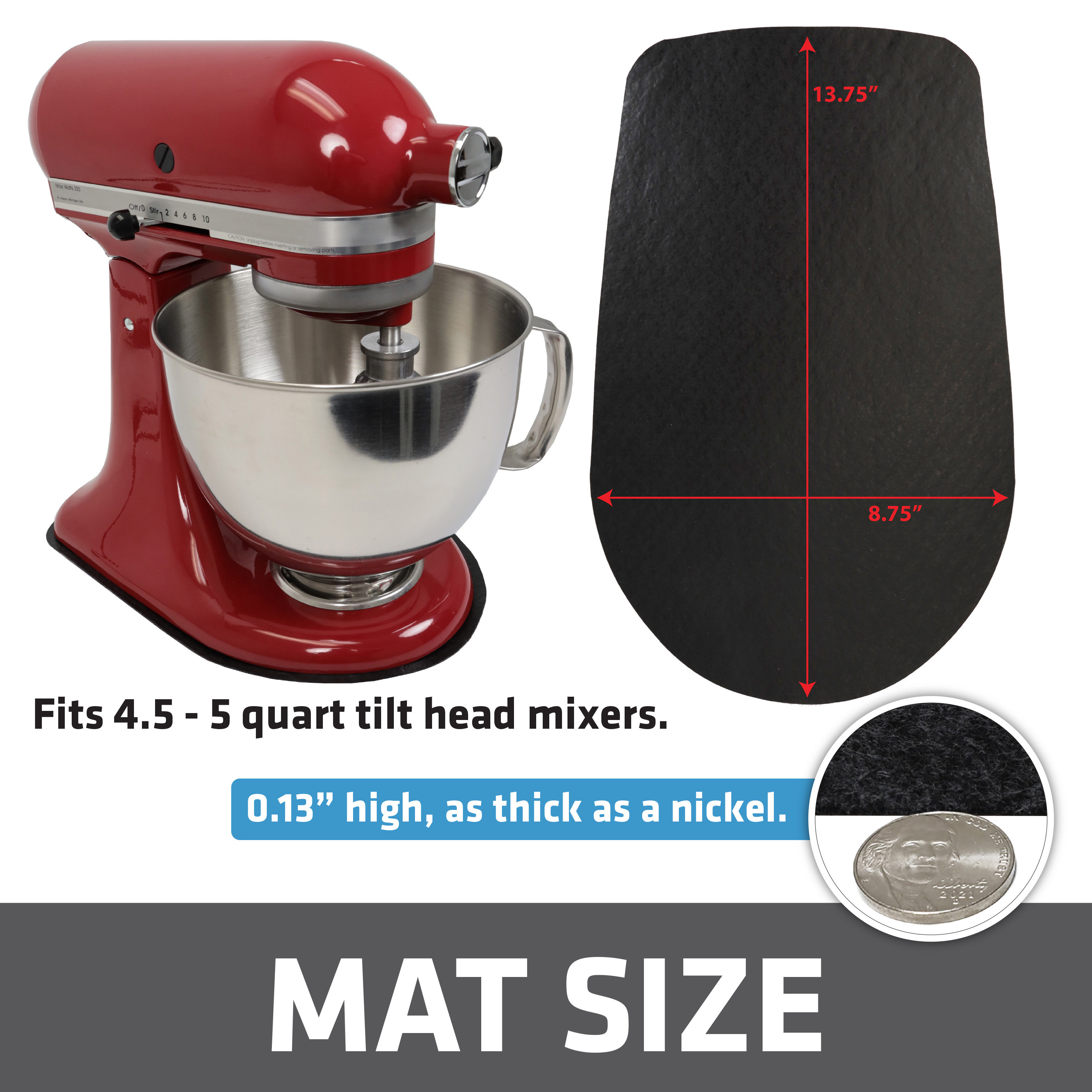 Drymate Mixer Mat for KA 4.5-5QT Tilt-Head Stand Mixers - Soft Material ...