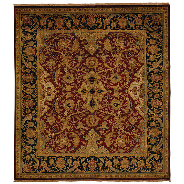 Exquisite Rugs Polonaise Hand Knotted Wool Burgundy/Copper Area Rug ...