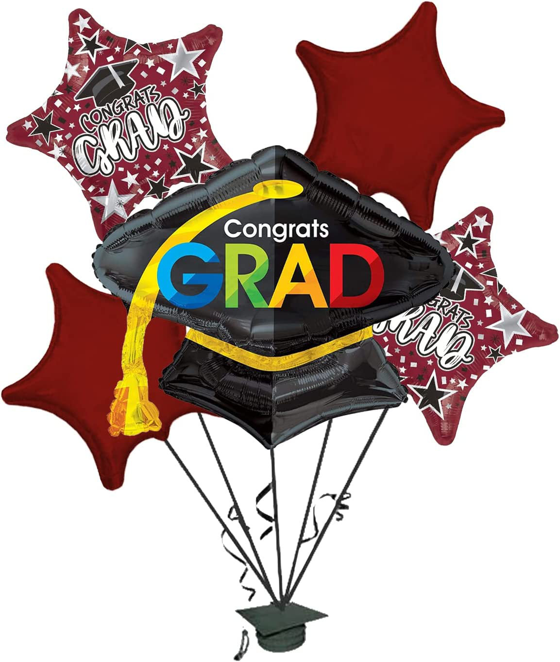 Pmu Graduation "Congrats Grad" Foil Balloon Bouquet (5/Pkg) Pkg/1 | Wayfair