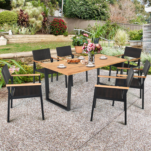 Latitude Run® Rectangular 6 - Person Outdoor Dining Set & Reviews | Wayfair