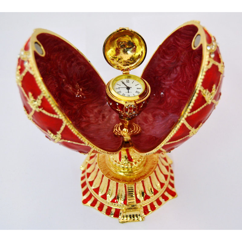 Ciel Collectables Faberge Design Egg with Egg and Clock Trinket Box ...