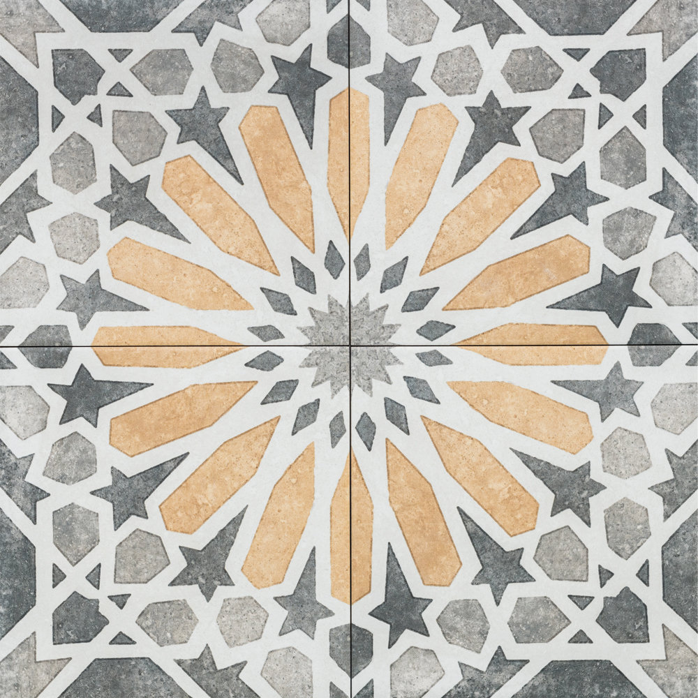 Long Island Mosaics & Tile Garden Sunflower 8" x 8" Porcelain Patterned ...